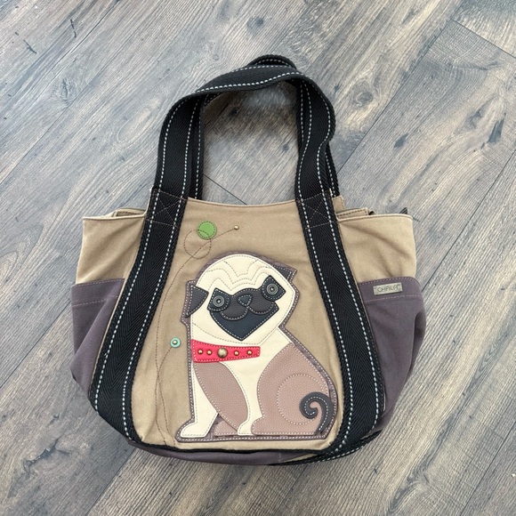 Chala | Bags | Chala Carryall Zip Tote Bag With Pug Dog On The Front ...